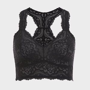 torrid | Intimates & Sleepwear | Torrid Womens Black Lace Racerback ...
